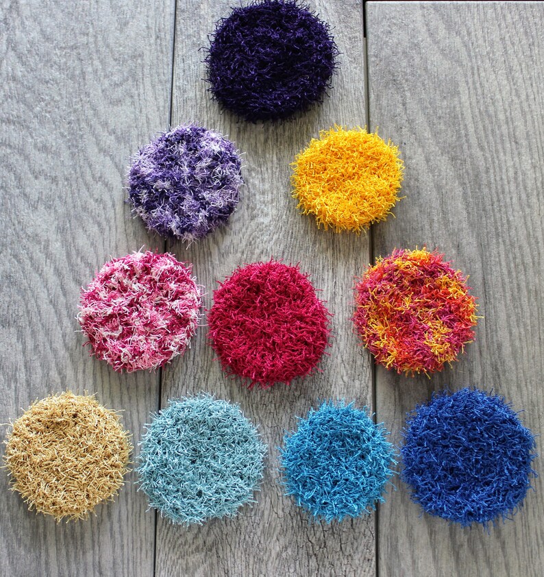 Double Layered Dish Scrubbers Round Kitchen Scrubby Handmade Double ...