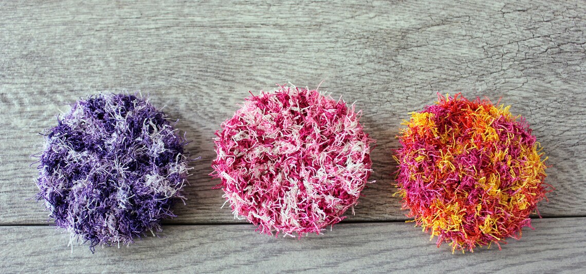 Double Layered Dish Scrubbers Round Kitchen Scrubby Handmade Double ...