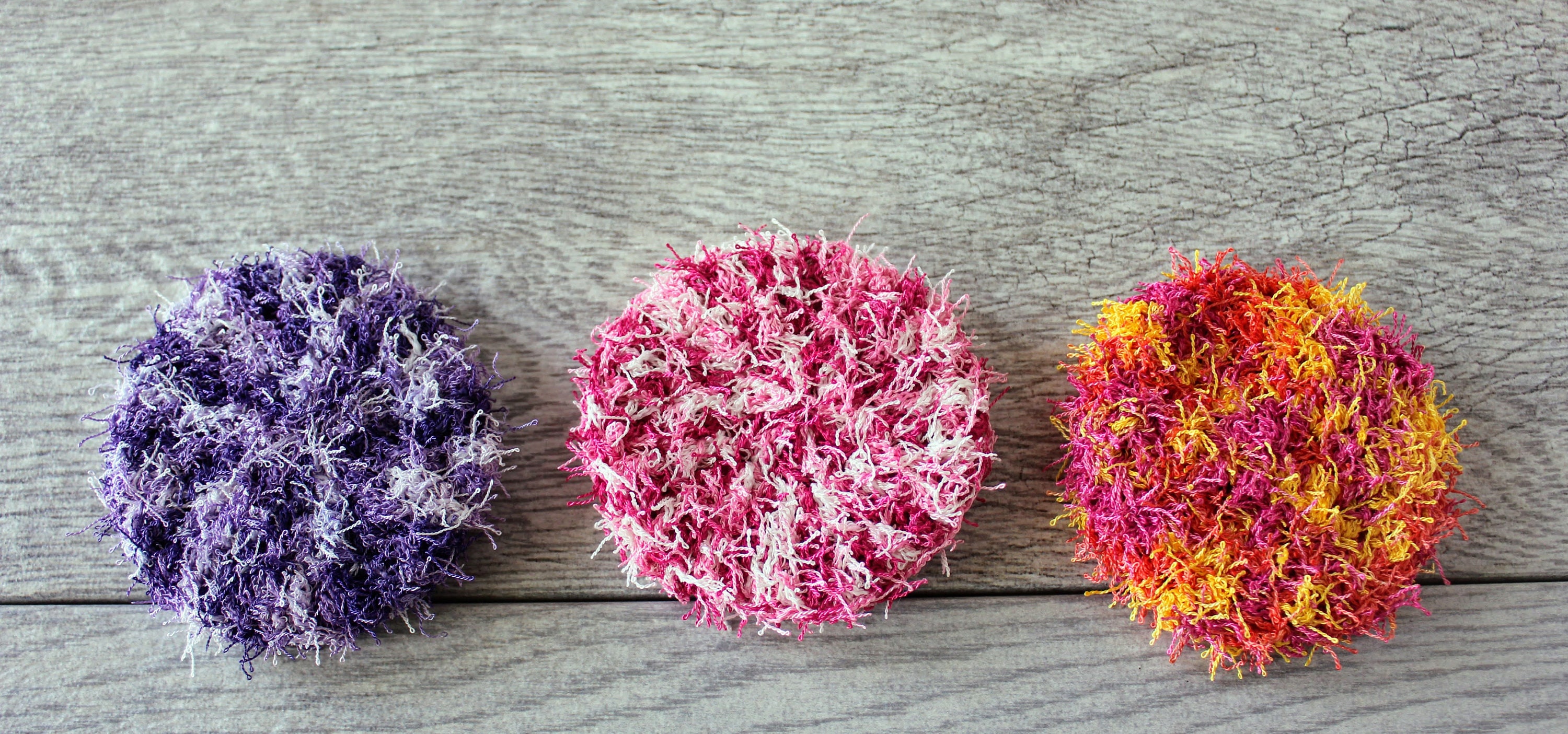 Double Layered Dish Scrubbers Round Kitchen Scrubby Handmade Double ...