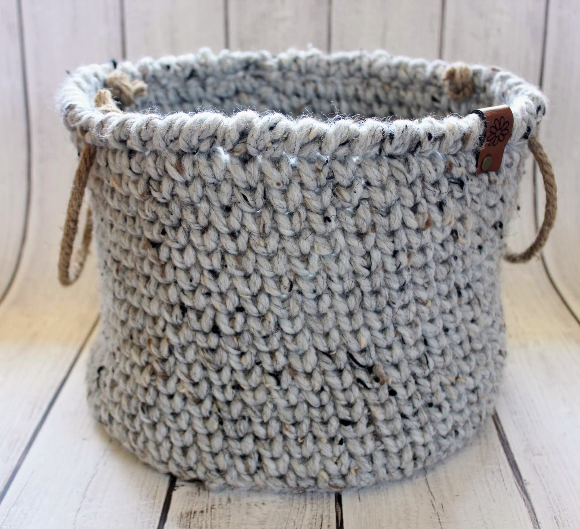 Large Farmhouse Basket Rustic Basket With Handles Home Décor Basket ...