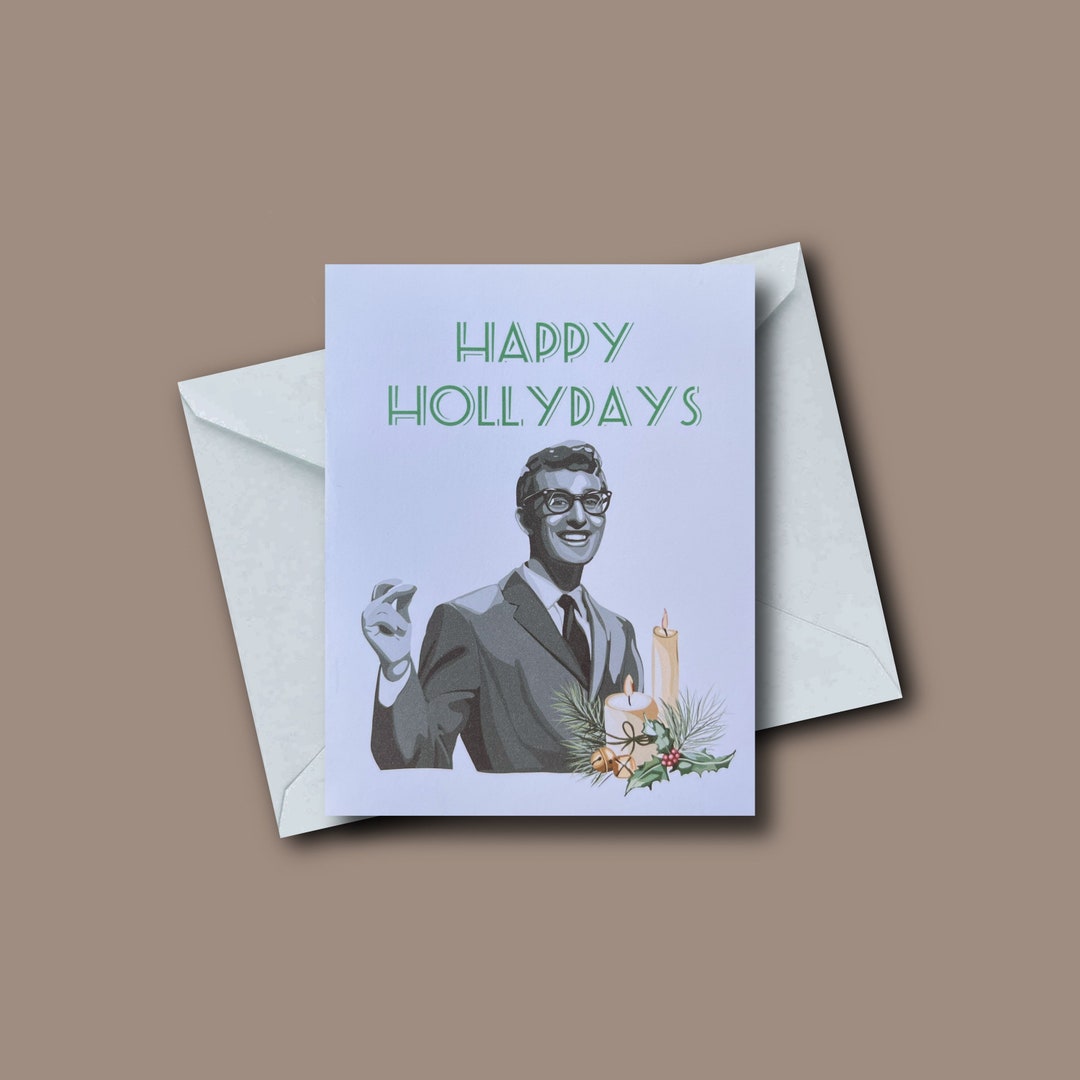 Buddy Holly Christmas Card Happy Holiday Card Punny - Etsy