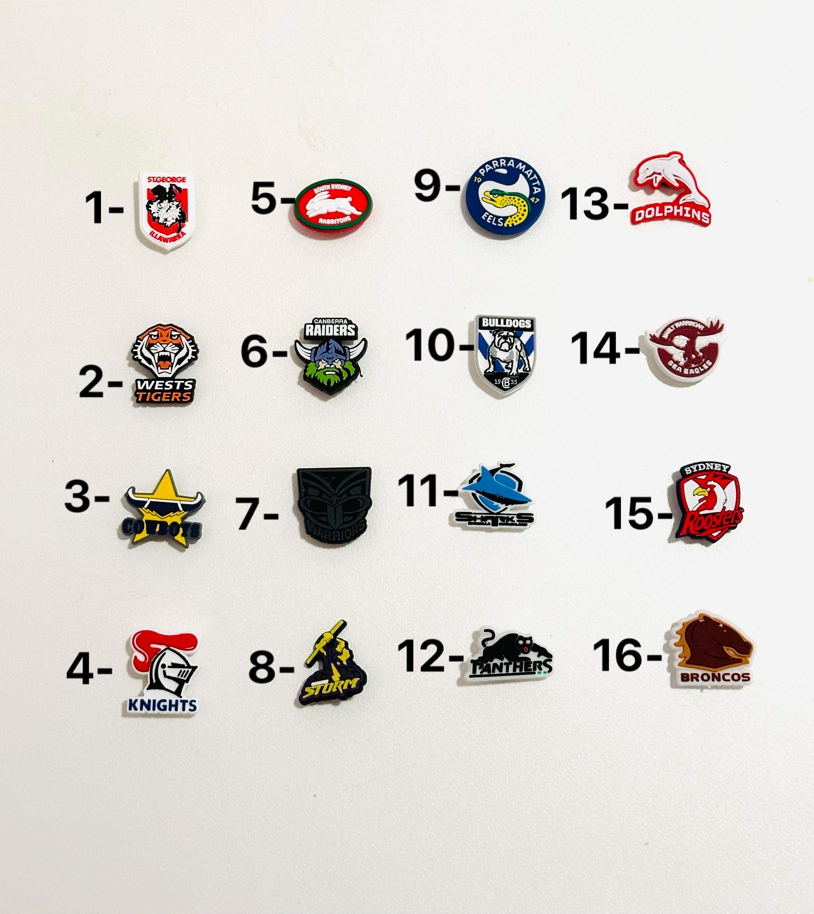 Croc Charms NRL Teams - Etsy Australia