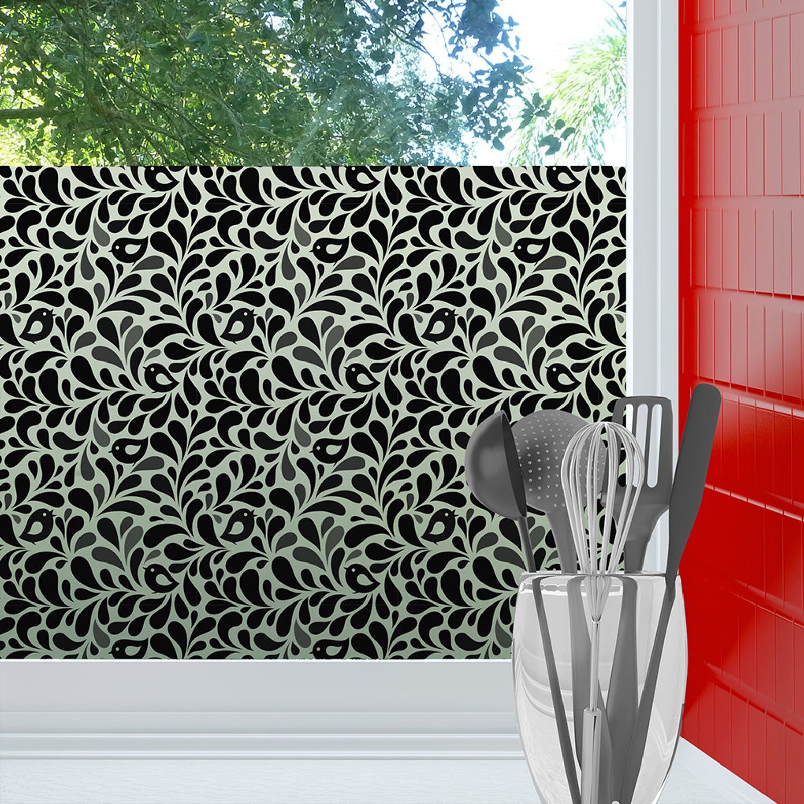 Retro Peeps in Black Privacy Window Film - Etsy