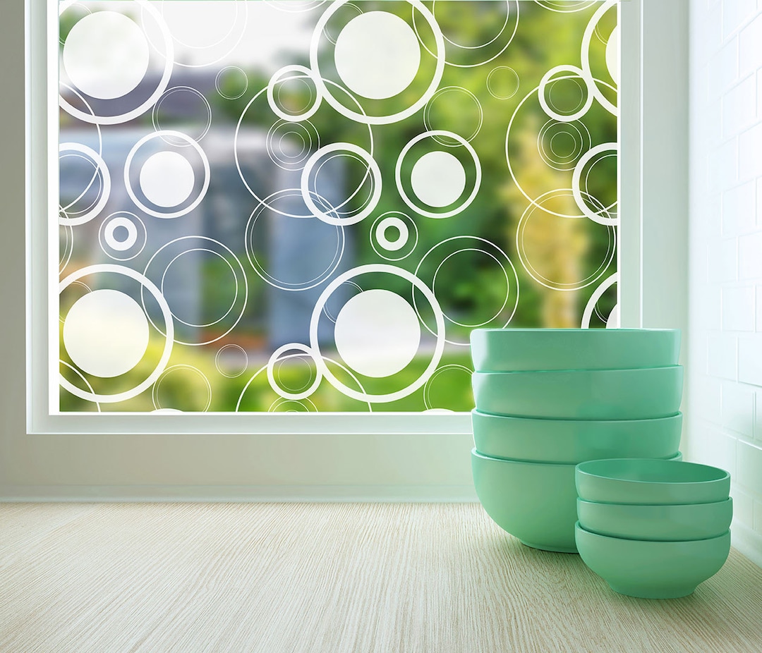 Retro Dots Sheer Window Film - Large 48 In. X 84 In. - Etsy