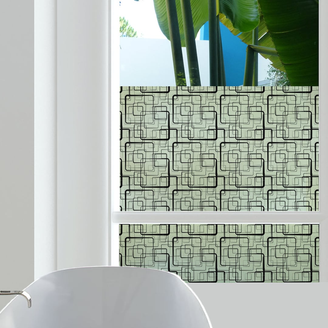 Retro Squares in Black Privacy Window Film - Etsy