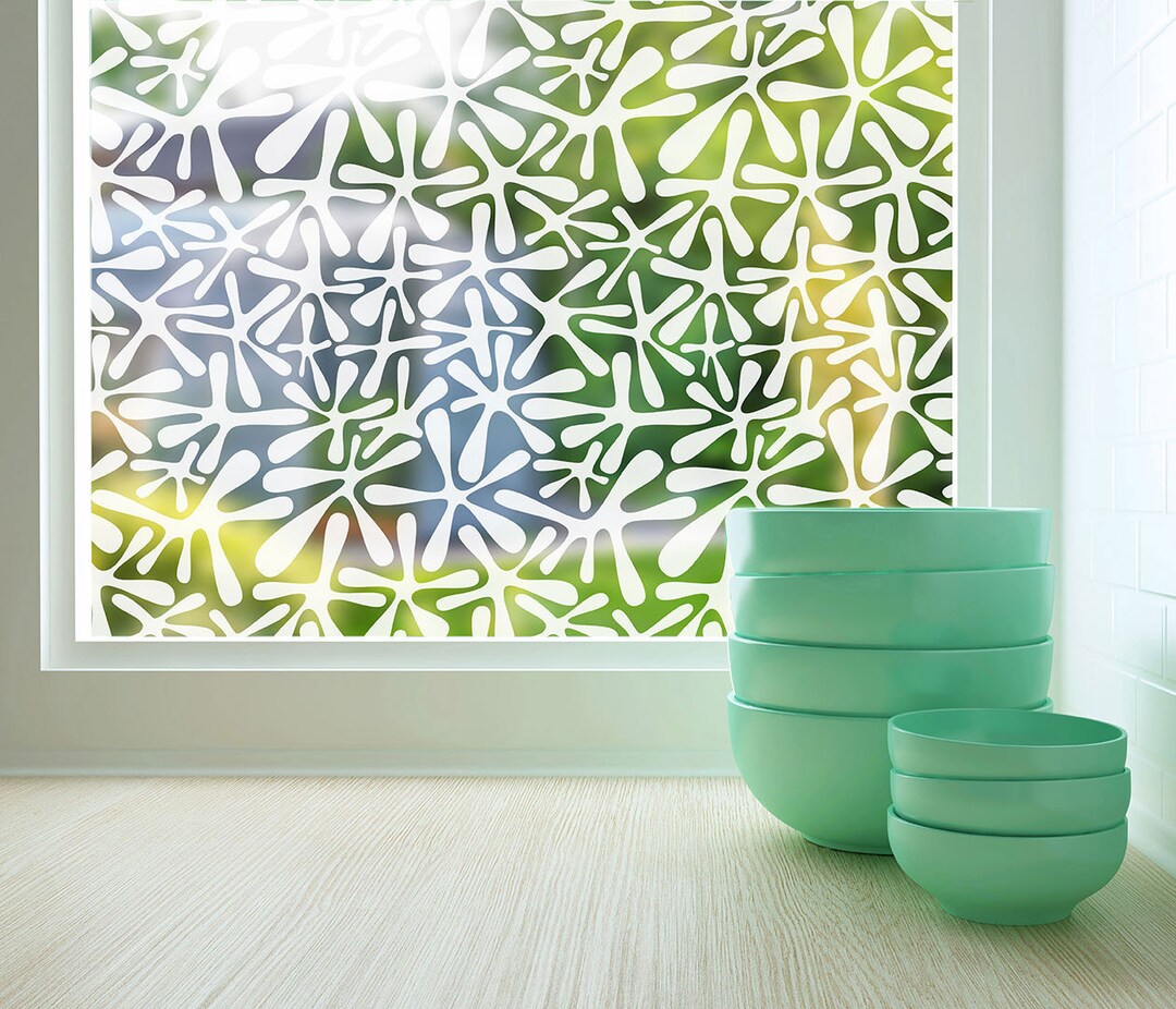 Groovy Amoeba Sheer Window Film Large 48 In. X 84 In. - Etsy