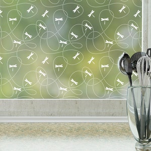 Dragonflies Privacy Window Film (non-adhesive) - Standard 36 In. X 48 ...