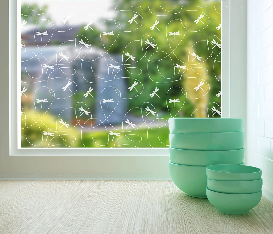 Dragonflies Sheer Window Film Large 48 In. X 84 In. | Etsy