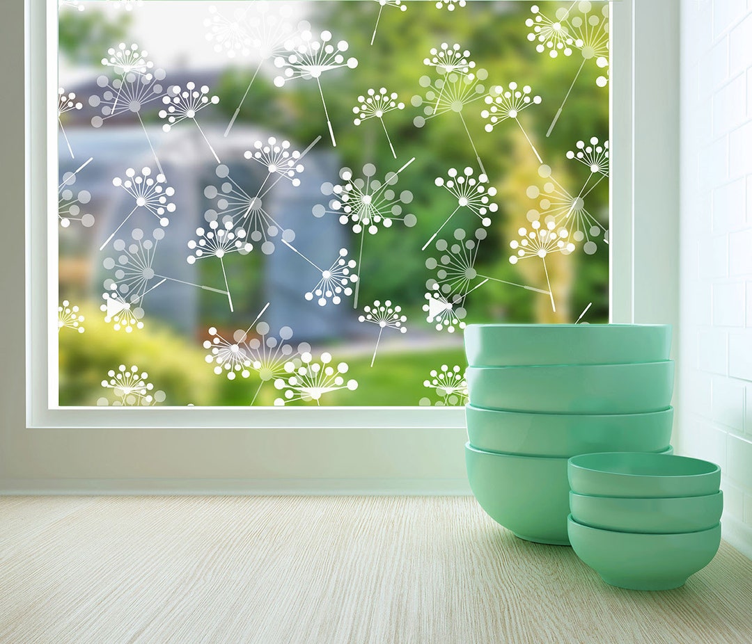 Dandelion Sheer Window Film - Large 48 In. X 84 In. - Etsy