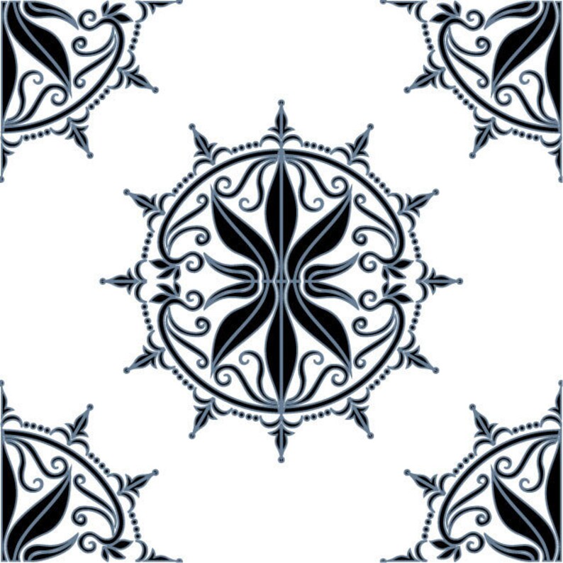 Regency Blue Retile Decal Clear Background Tile Decals - Etsy