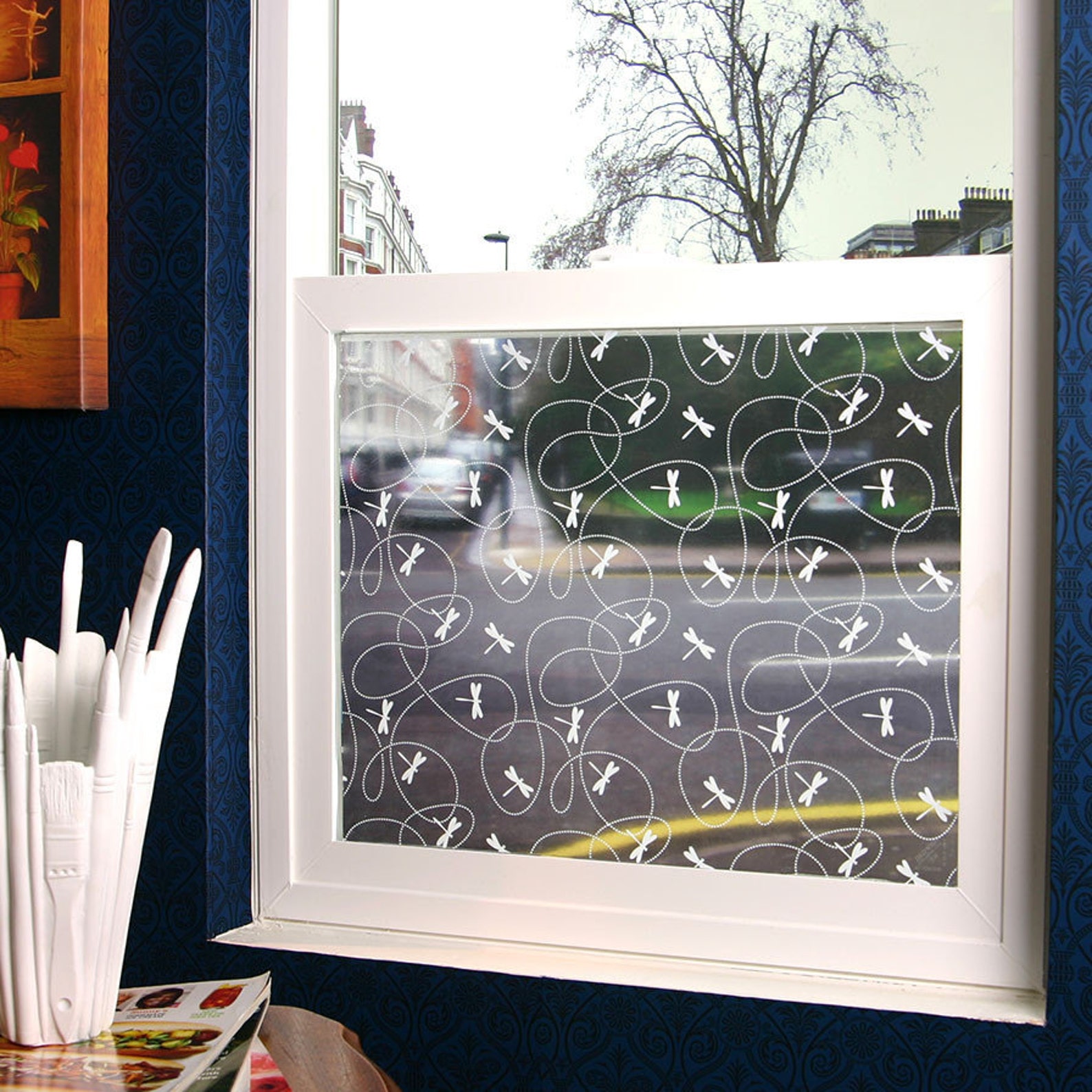 Dragonflies Sheer Window Film - Large 48 In. X 84 In. - Etsy