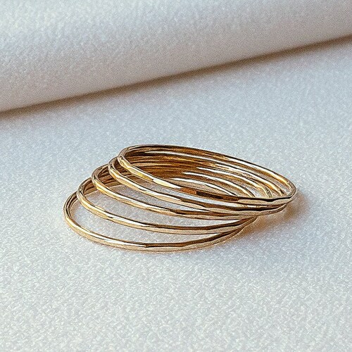 Set of Three Gold Stacking Rings 14k Gold Filled Stacking - Etsy
