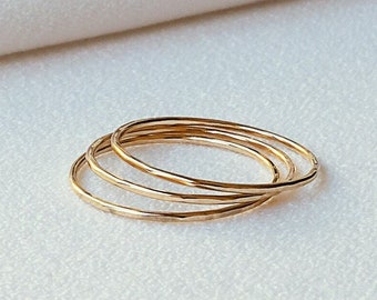 Gold Stacking Rings 14k Gold Filled Stacking Ring Ultra Thin Gold Ring ...