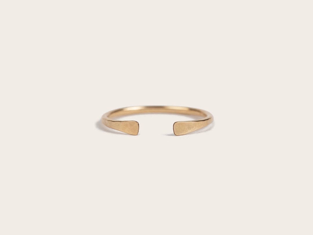 Gold Cuff Ring | 14k Gold Filled Open Ring Hammered Open Cuff Ring ...