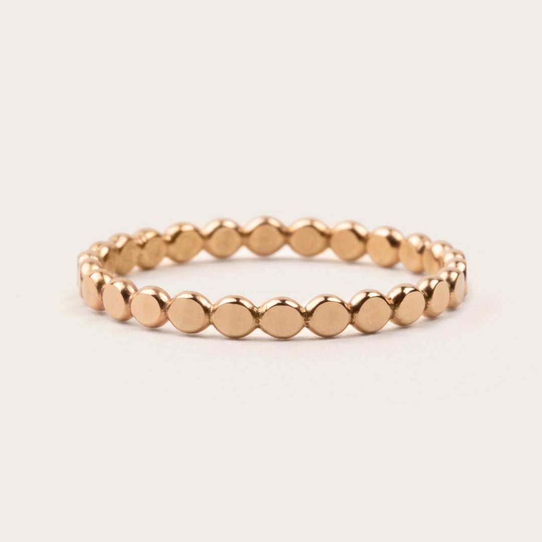 14k Gold Filled Beaded Stacking Ring | Dainty, Minimalist Stackable ...