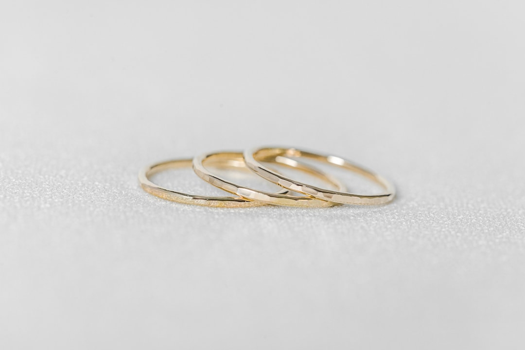 Set of Three Gold Stacking Rings 14k Gold Filled Stacking - Etsy