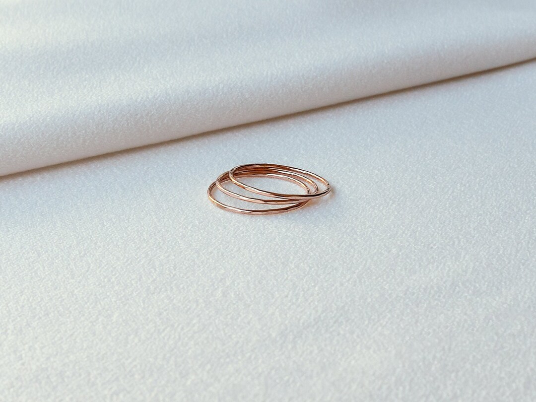 Set of Three Rose Gold Stacking Rings 14k Rose Gold Filled - Etsy