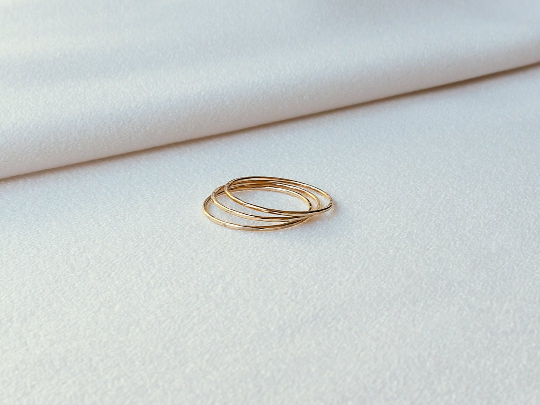 Set of Three Gold Stacking Rings 14k Gold Filled Stacking - Etsy