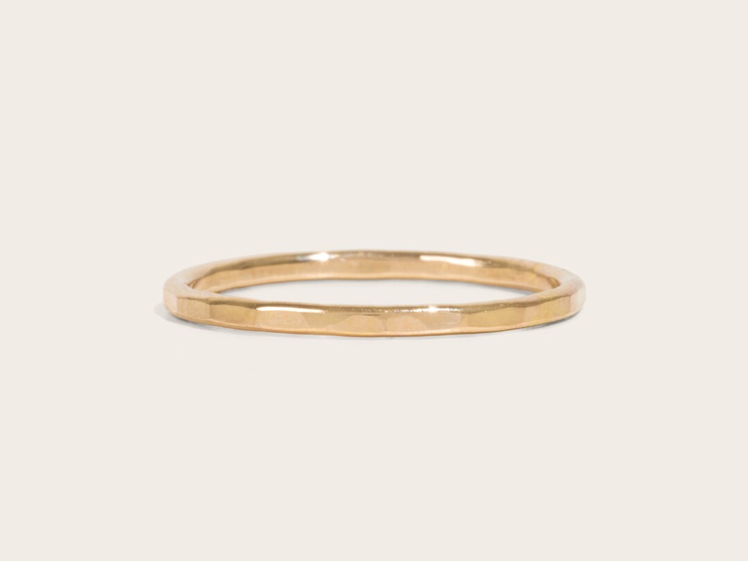 Gold Stacking Rings | 14k Gold Filled Stacking Ring Hammered Ring ...