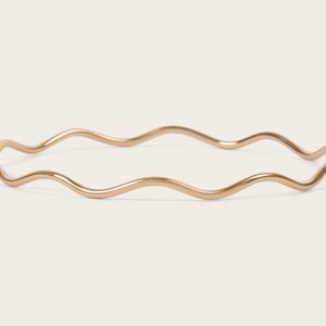 Wavy Gold Bangles | 14k Gold Filled Wave Bangle Bracelet - Etsy