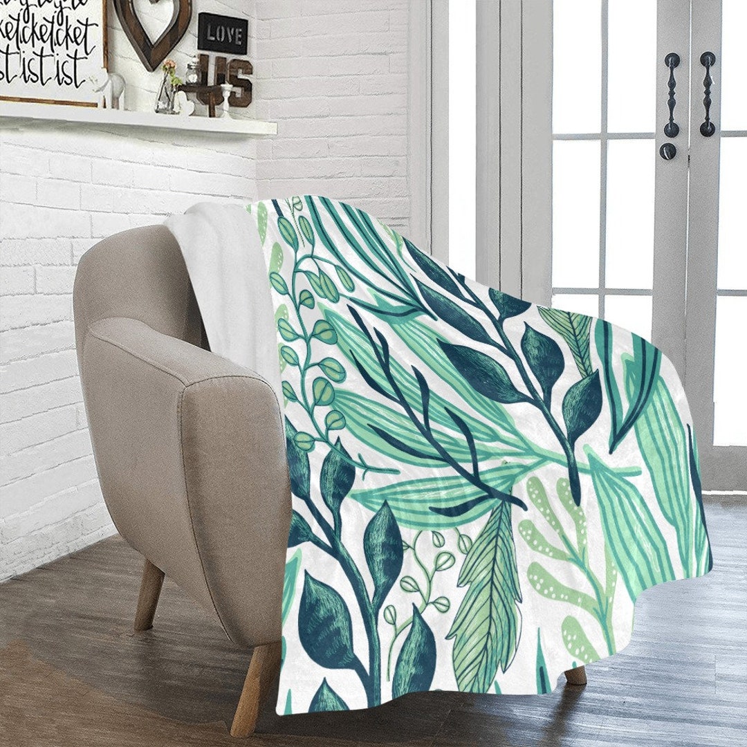 Nautical Seaweed Coastal Beach Throw Blanket Tropical Ocean Theme ...