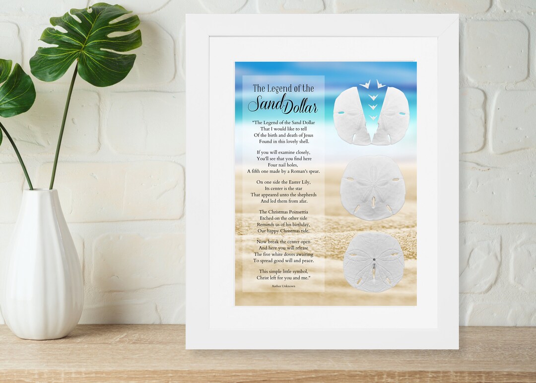 Legend of the Sand Dollar Poem Wall Decor Beach Coastal - Etsy