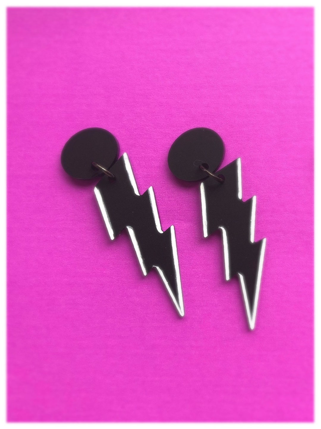 Handmade Black Acrylic Flash Dangle Drop Earrings,holiday Gifts,gift ...