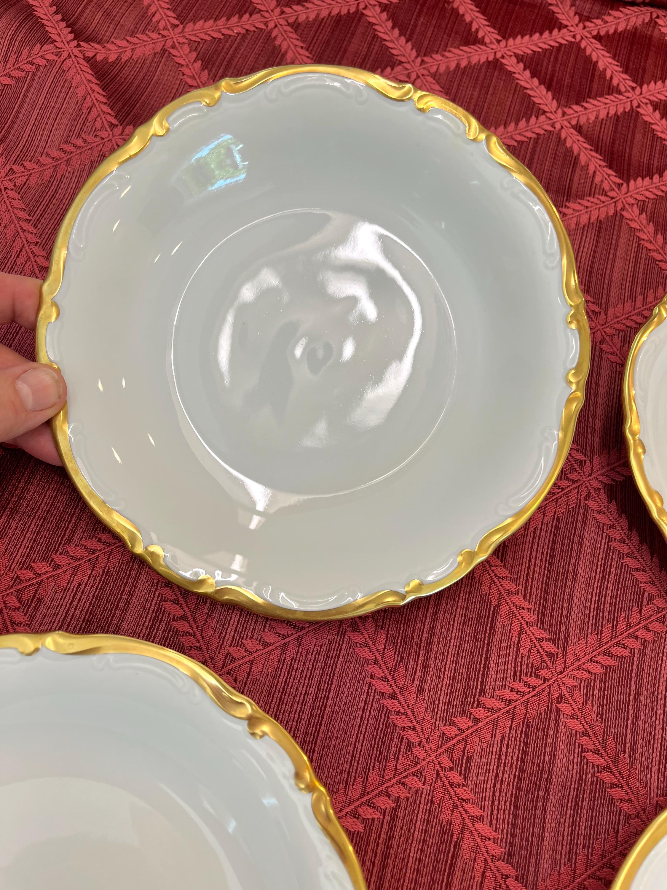 6 Rare 8" Bavaria Golden Lark Meitterteich Antique Soup Salad Bowls ...