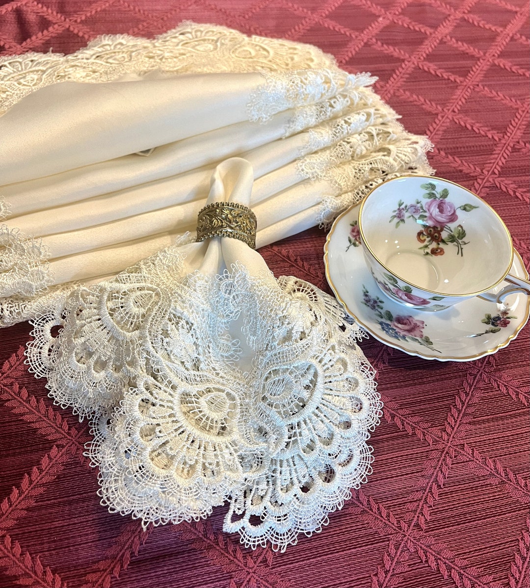 Four NWT 18" Heavy European Lace Soft White Elegant Alpha Napkins - Etsy