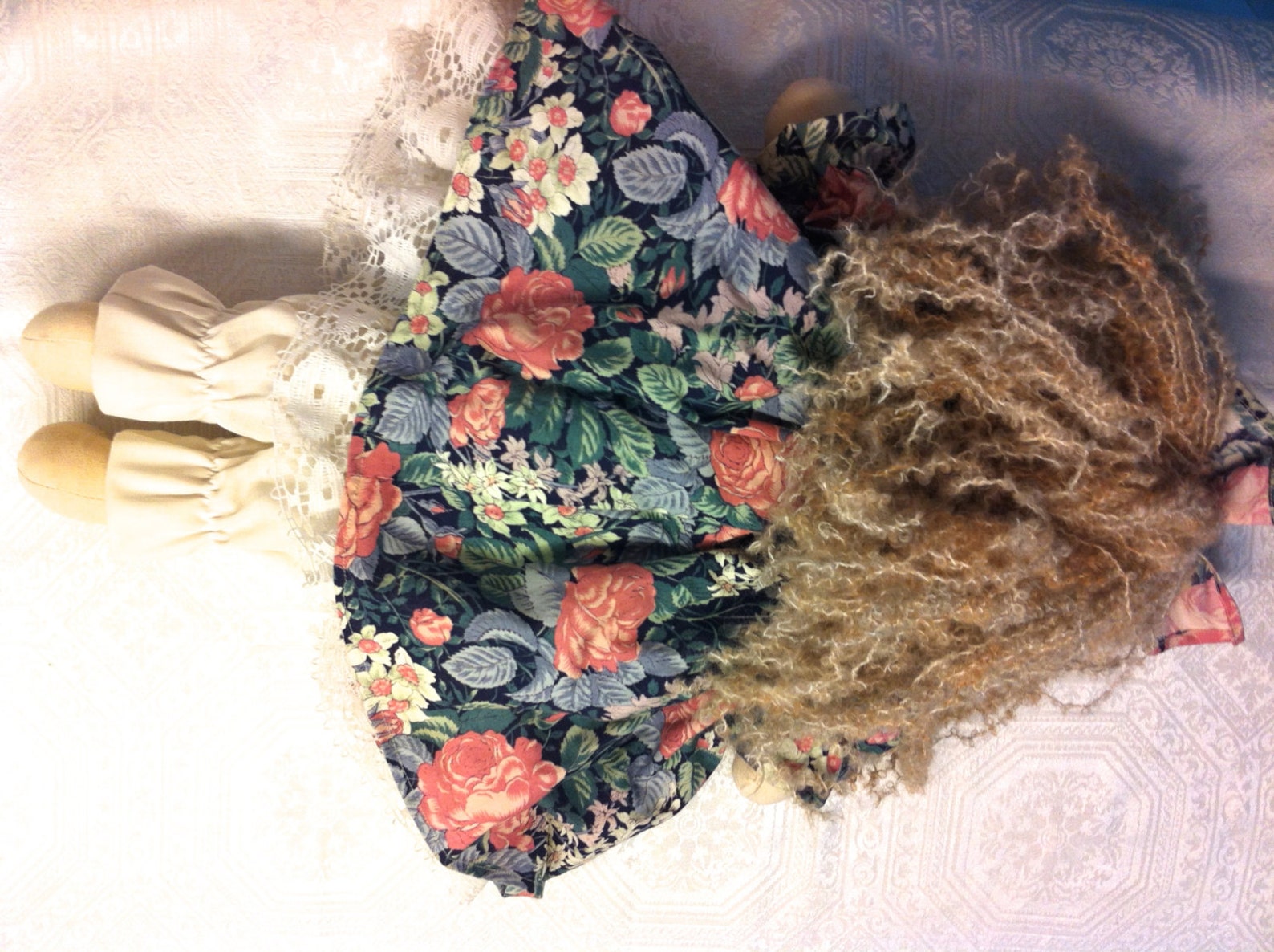 Lg Handmade Muslin Yarn Hair Primitive Cloth Shabby Chic Rag - Etsy