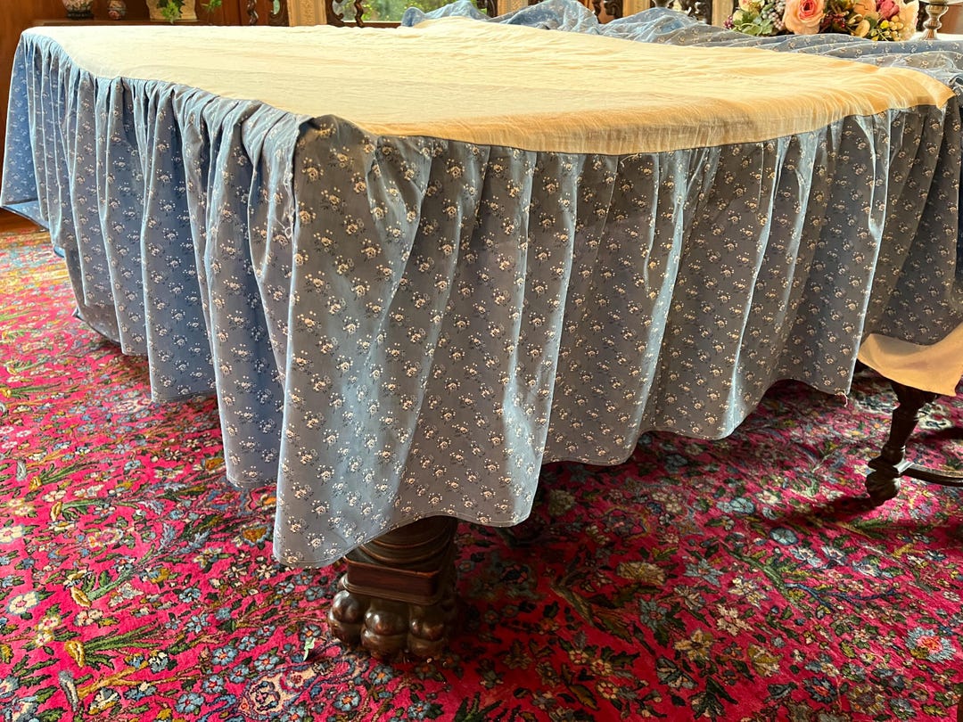 Country Blue King Size Mini Print Blue Floral Dust Ruffle Bed Skirt - Etsy
