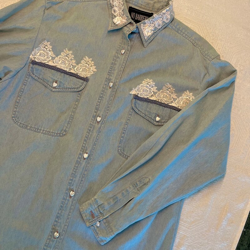 Blue Western Blouse - Etsy