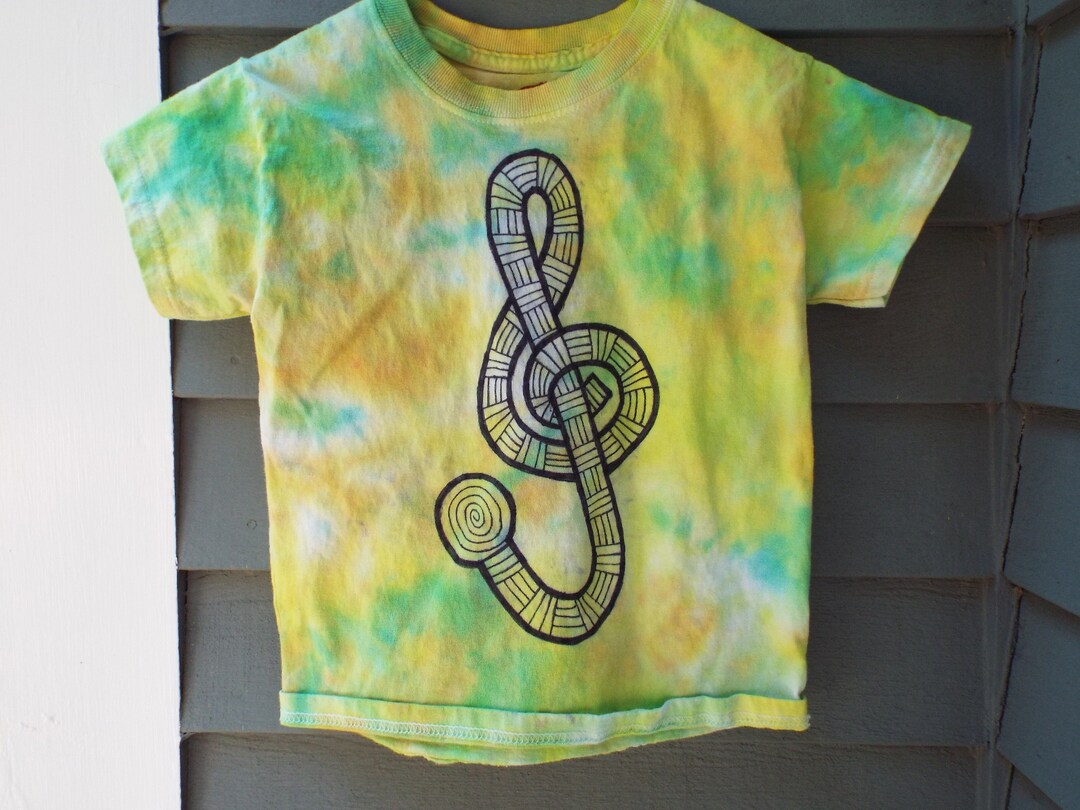 Little Kids Treble Clef Shirt, Kids XS Tie Dye Shirt, Kids Music Shirt ...