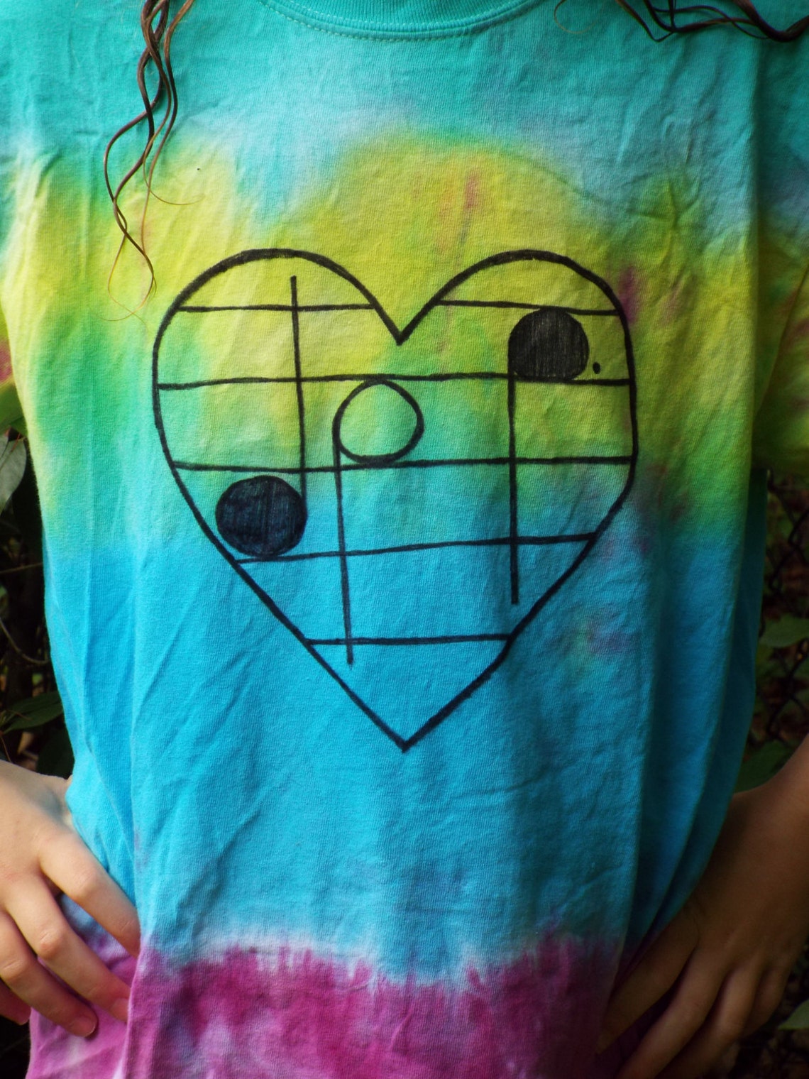 Tie Dye Music Shirt Music Heart Tie Dye Shirt Teen Music - Etsy