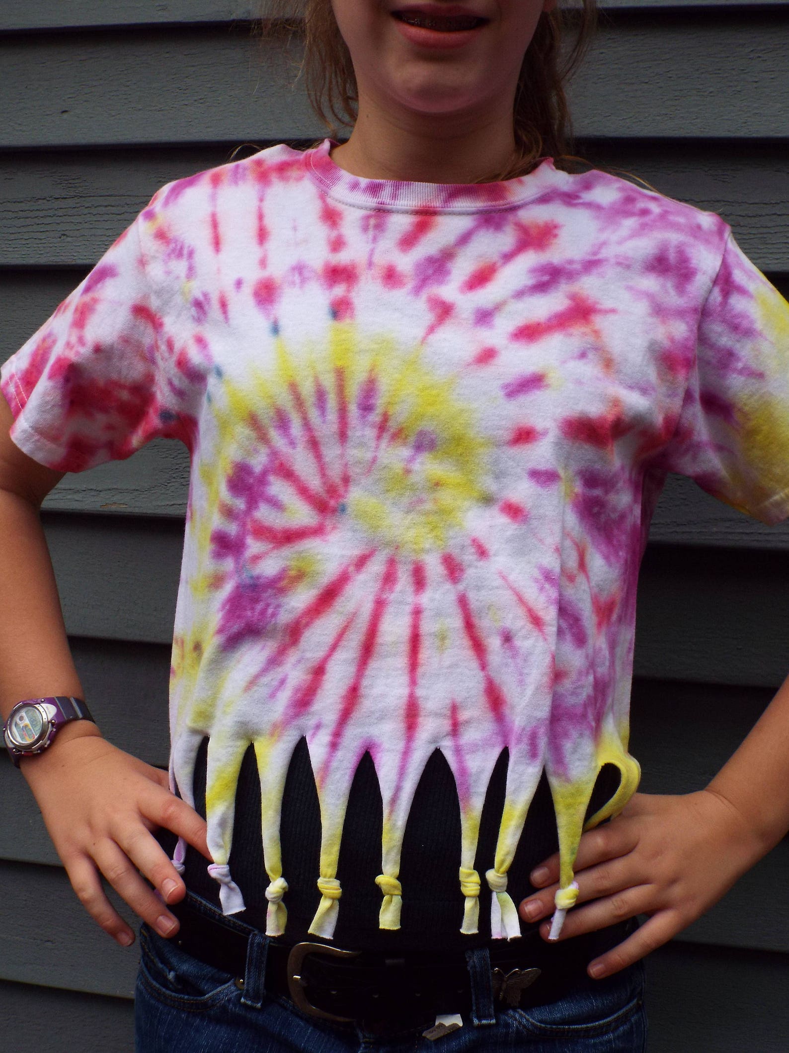 Fringe Tie Dye Shirt, Kids Medium Fringe T-shirt, Hippie Kids Tie Dye ...