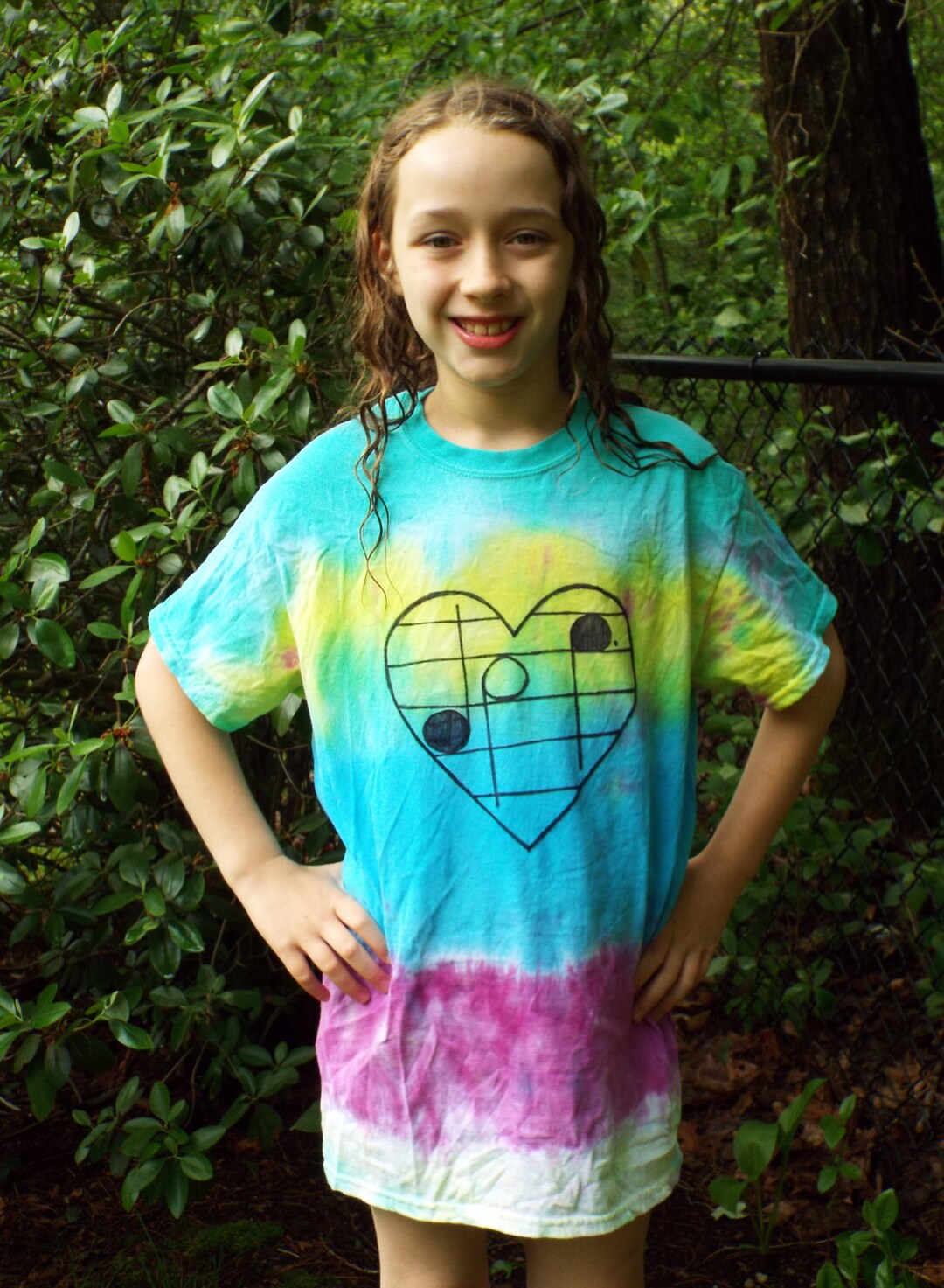 Tie Dye Music Shirt, Music Heart Tie Dye Shirt, Teen Music Lover Gift ...
