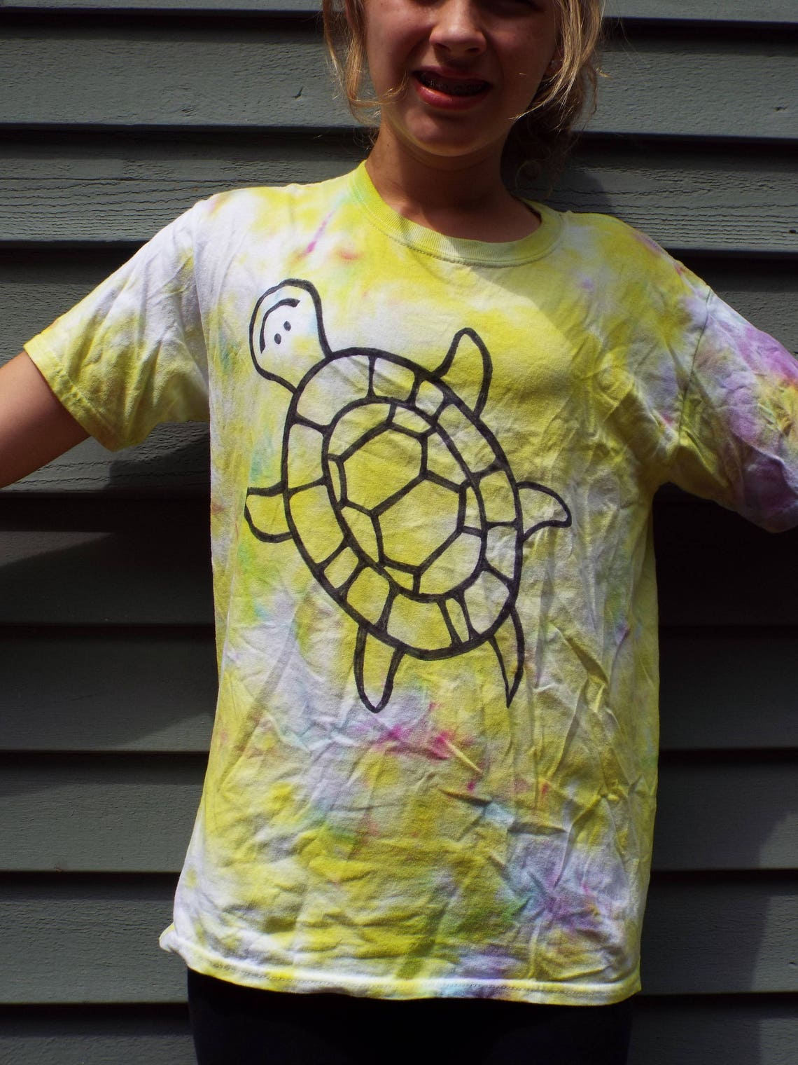 Kids Turtle T-shirt Kids Large Tie Dye Shirt for Your Turtle - Etsy
