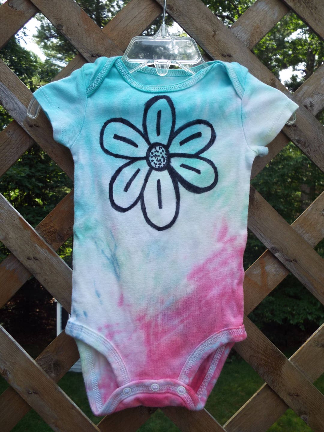 Flower Bodysuit, Baby Tie-dye Bodysuit, Flower Baby One Piece, Hippie ...