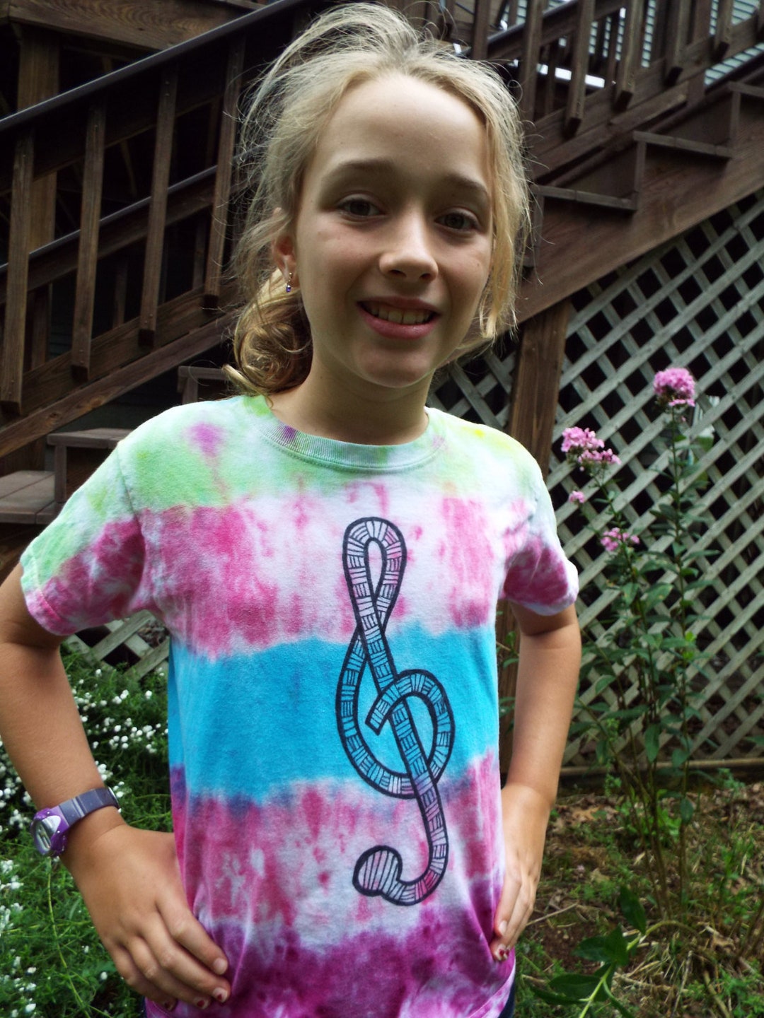 Kids Treble Clef Shirt, Youth Small Tie Dye Music Shirt, Kids Tie Dye ...