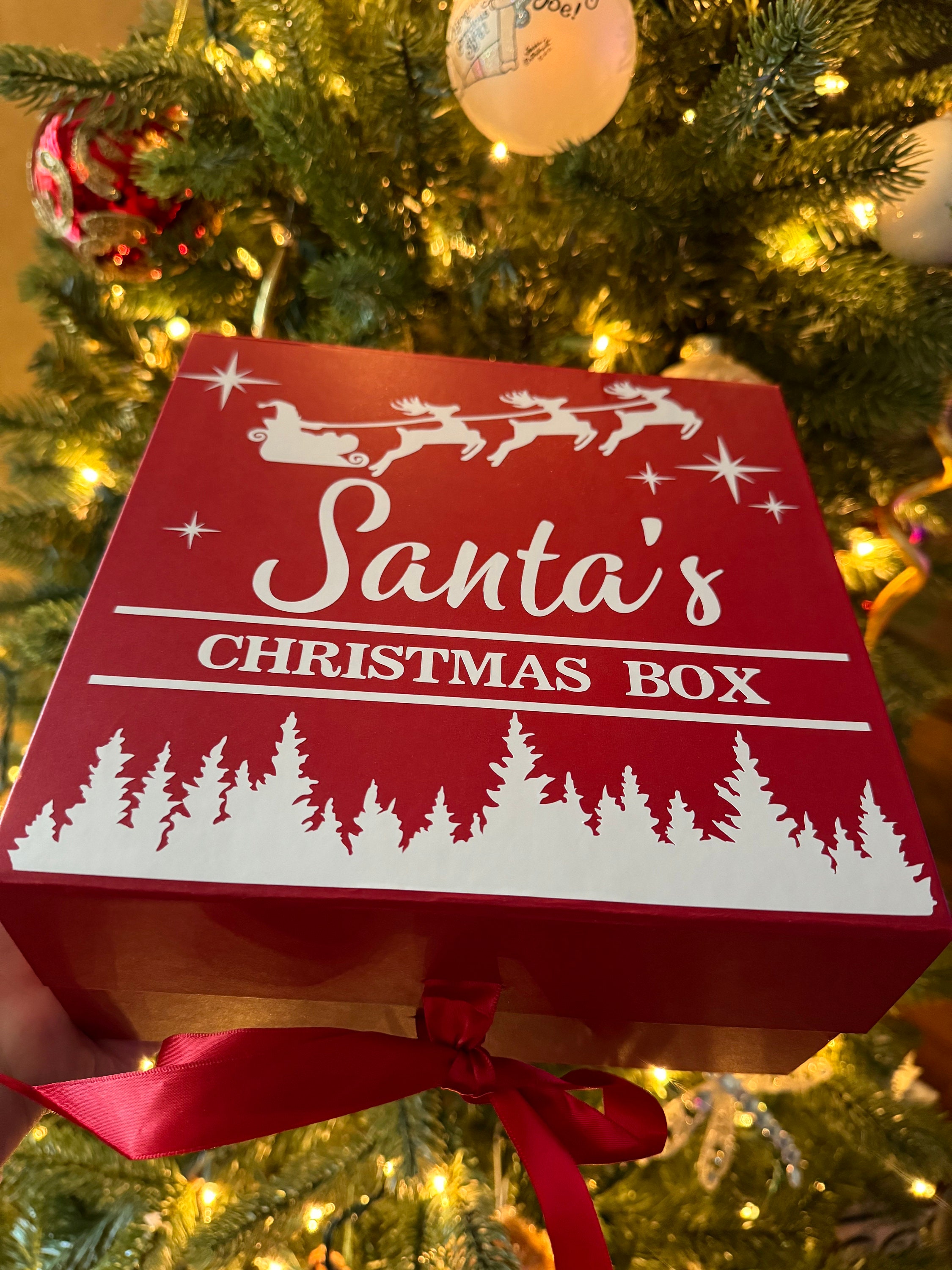 Christmas Box, Custom Holiday Box, Red Gift Box, Christmas Eve Box - Etsy