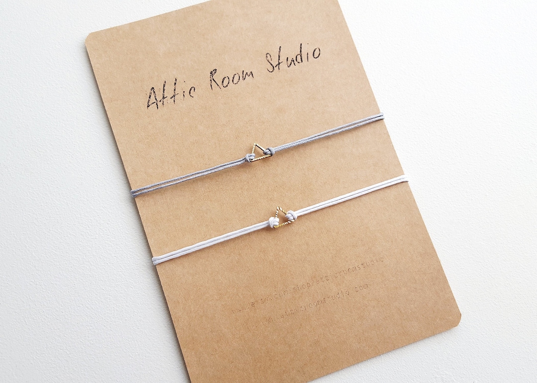 Gold Triangle Friendship Bracelets, Raw Brass, Cord Bracelet ...
