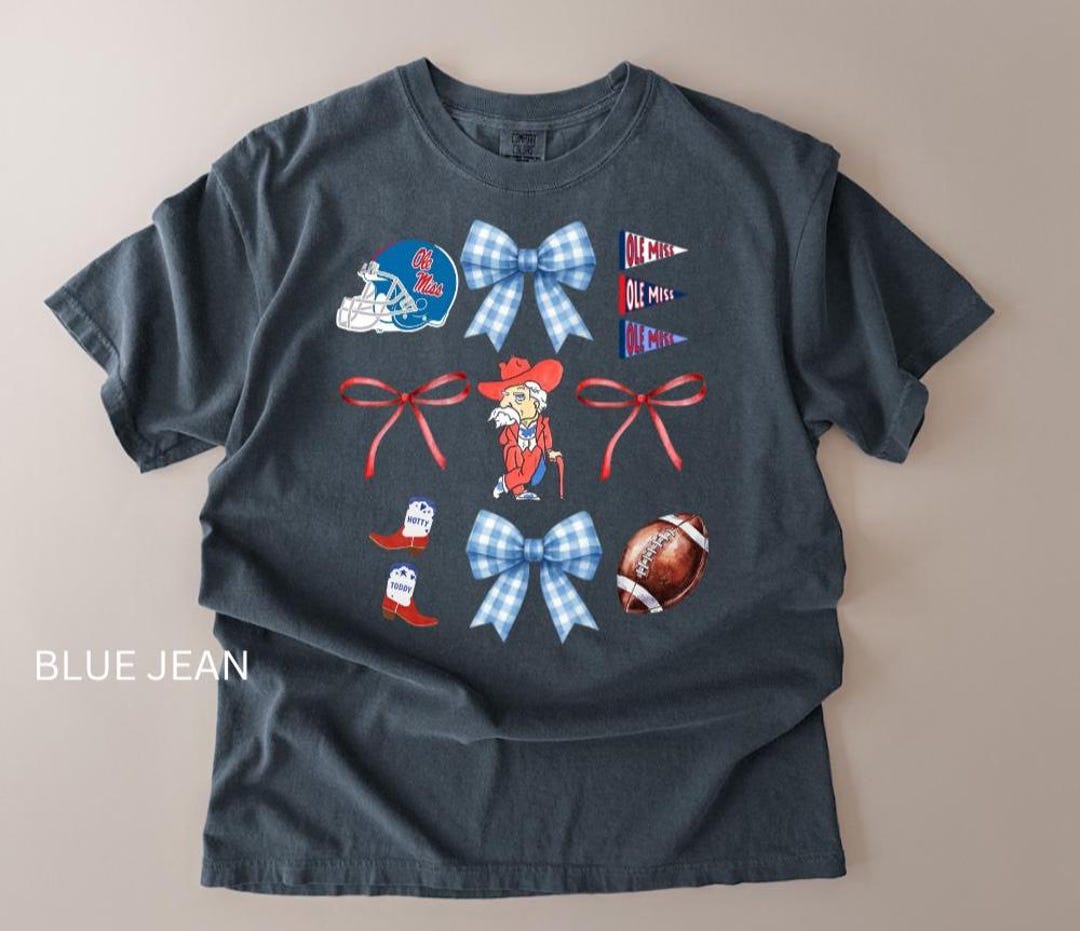 Ole Miss Rebels Comfort Colors T-shirt: Game Day Bow Design - Etsy