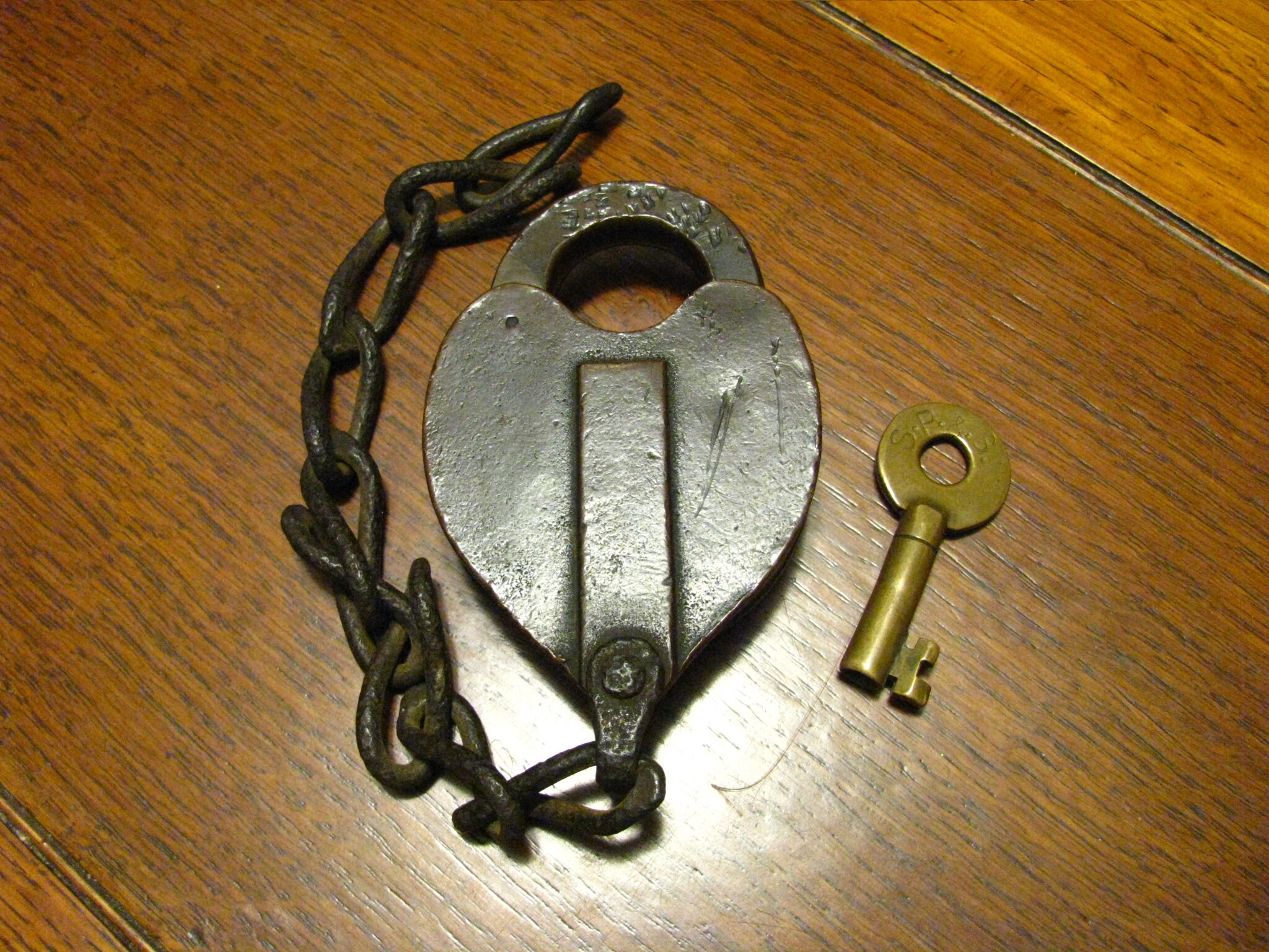 1900s SP&S Marked Brass Key and "unmarked" Lock - Wilson Bohannan ...
