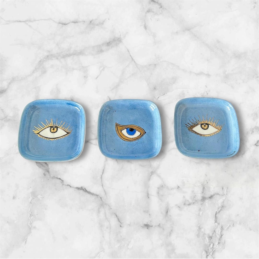 Sparkling Evil Eye Plates - Etsy