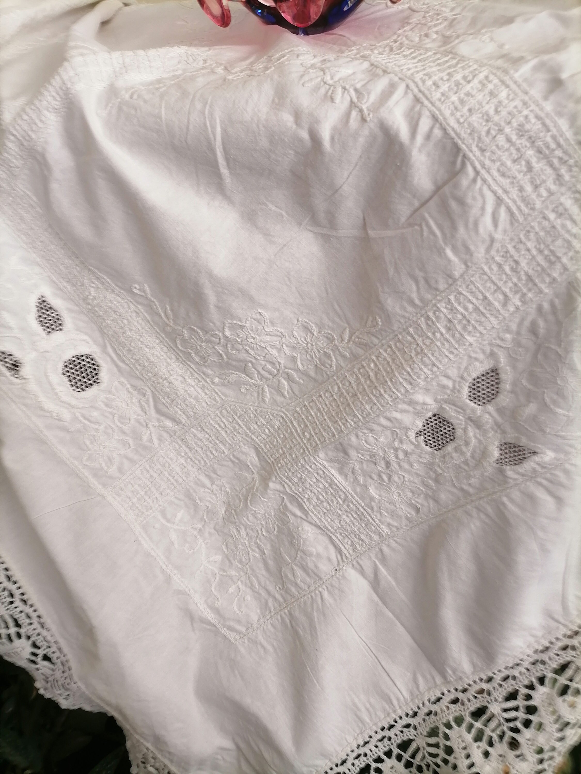 Rare Antique French Heavy Tablecloth White Embroidery and - Etsy
