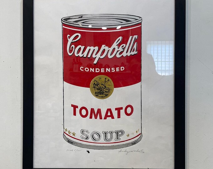 Andy Warhol Campbell Soup Can Painting on Paper - Silk Screen - Pop Art ...