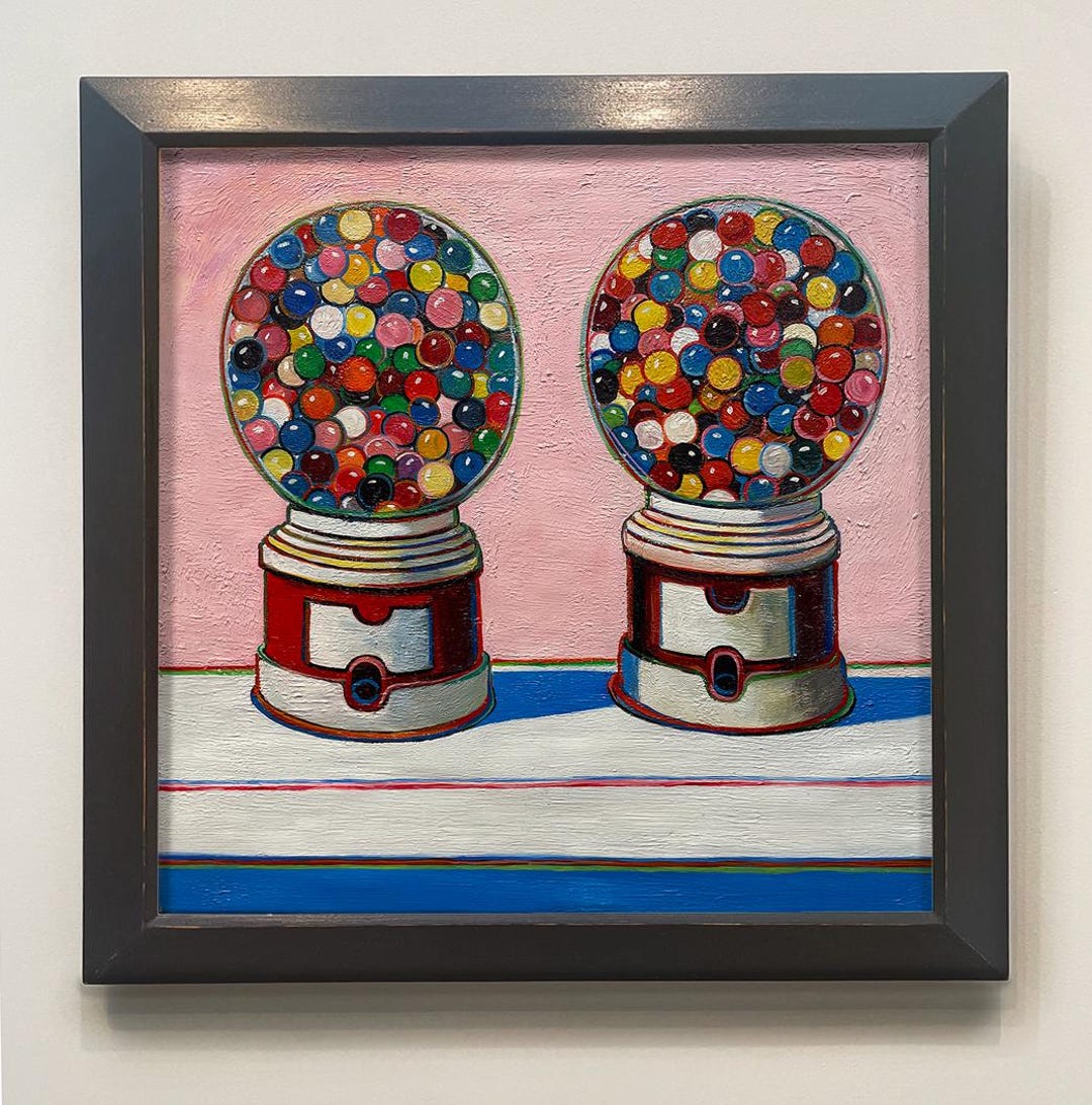 Wayne Thiebaud painting on Canvas - Neo Pop Art - Gumball Machines - Etsy