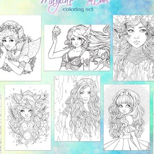 Adult Coloring Postcards SET A5/6x8 Thick Cardstock Pages With Fantasy ...