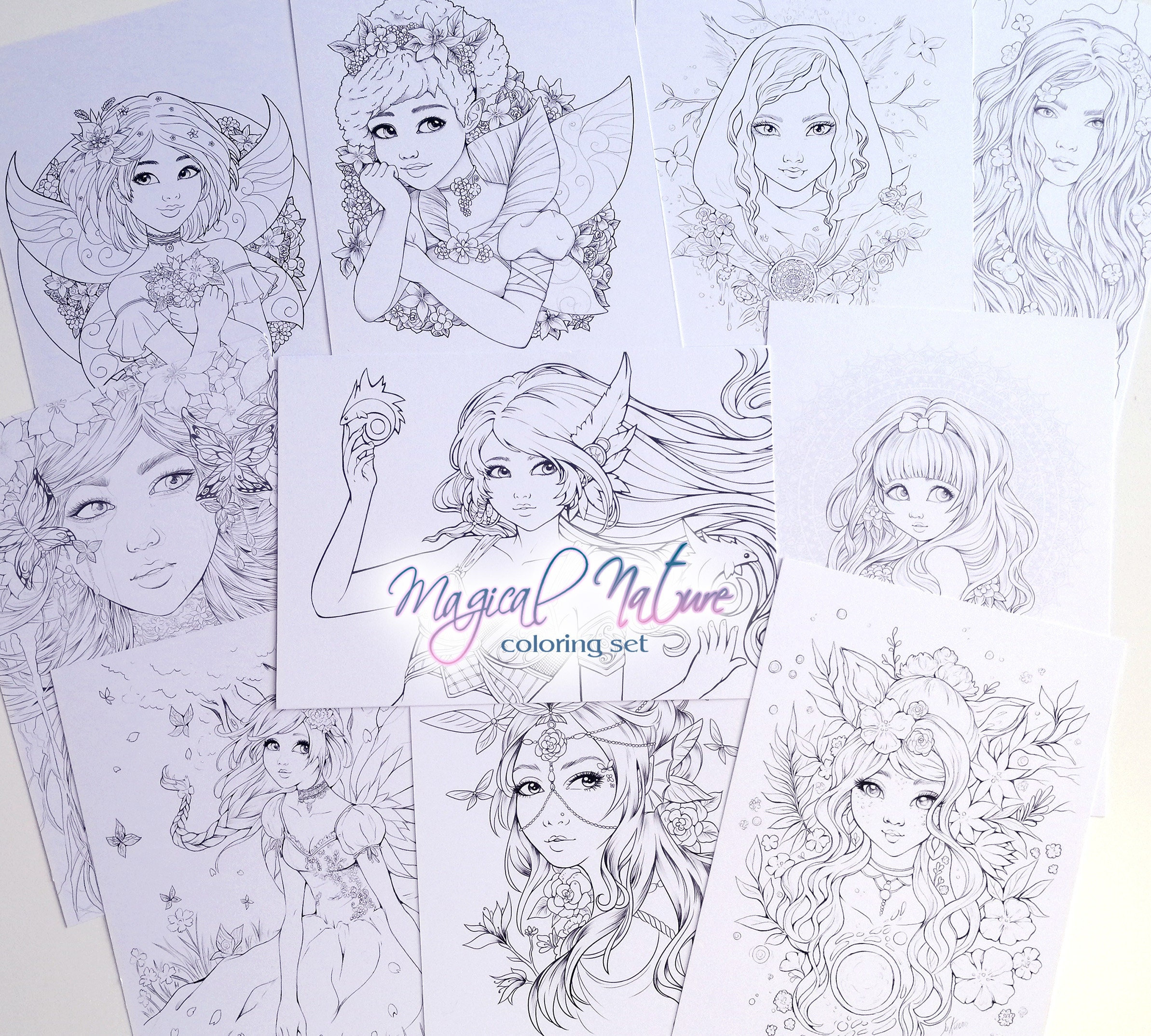 Adult Coloring Postcards SET A5/6x8 Thick Cardstock - Etsy Australia