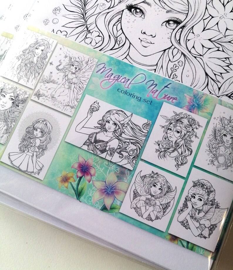 Adult Coloring Postcards SET A5/6x8 Thick Cardstock - Etsy